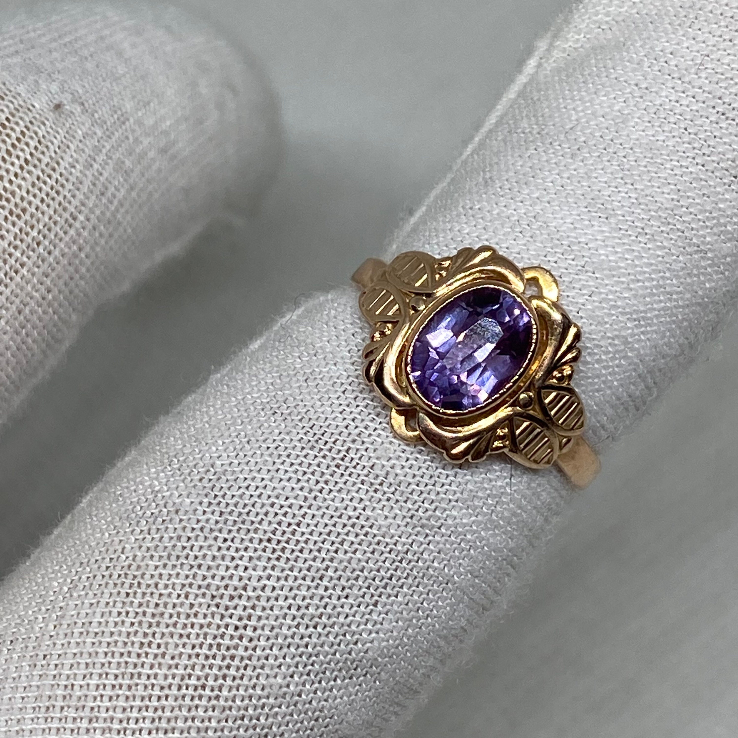 Vintage Original Rose Gold Ring With Alexandrite 583 14K , Alexandrite ...