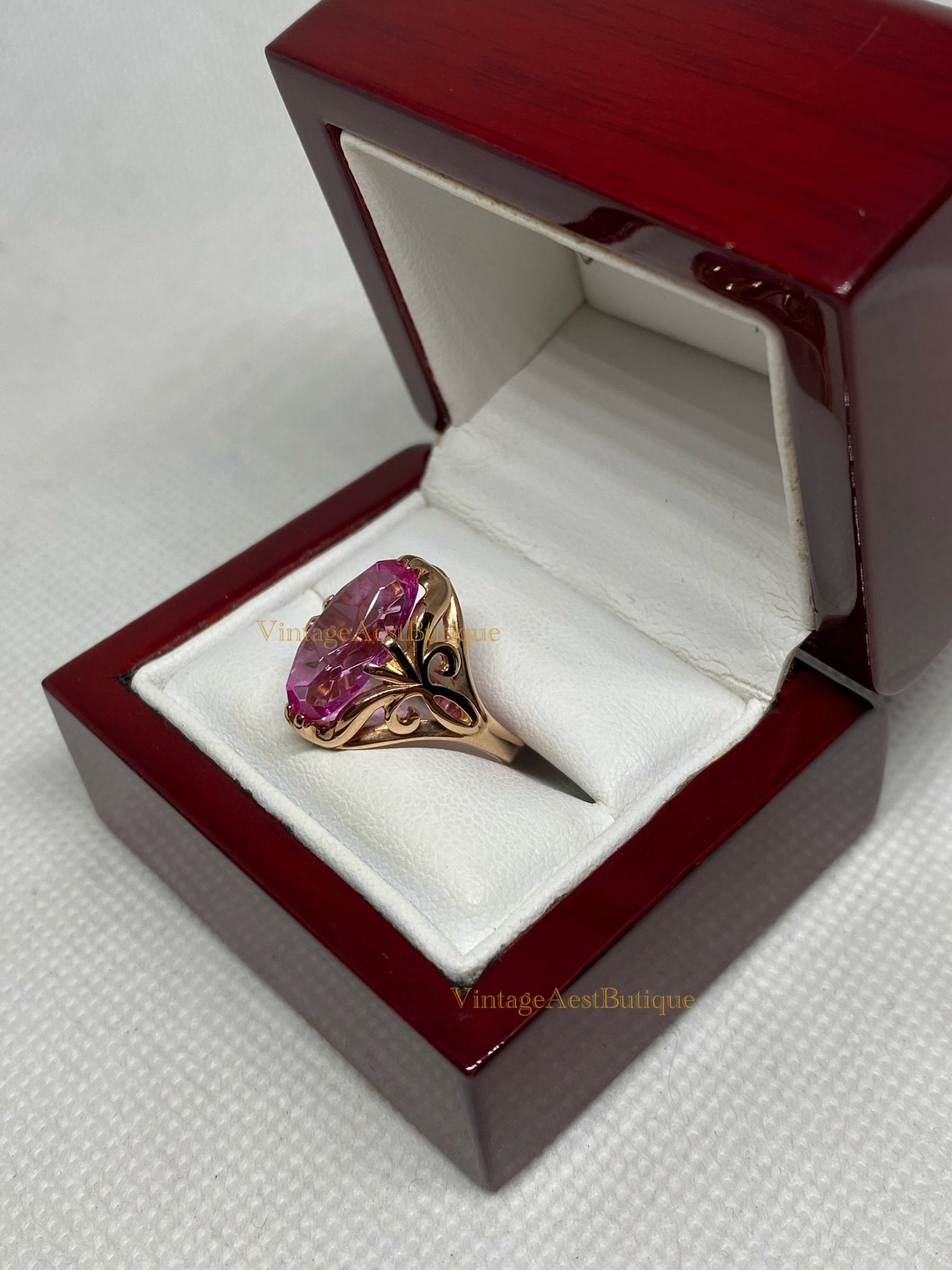 Vintage Original Rose Gold Ruby Ring 583 14KT , Rare Rose Gold Ruby ...