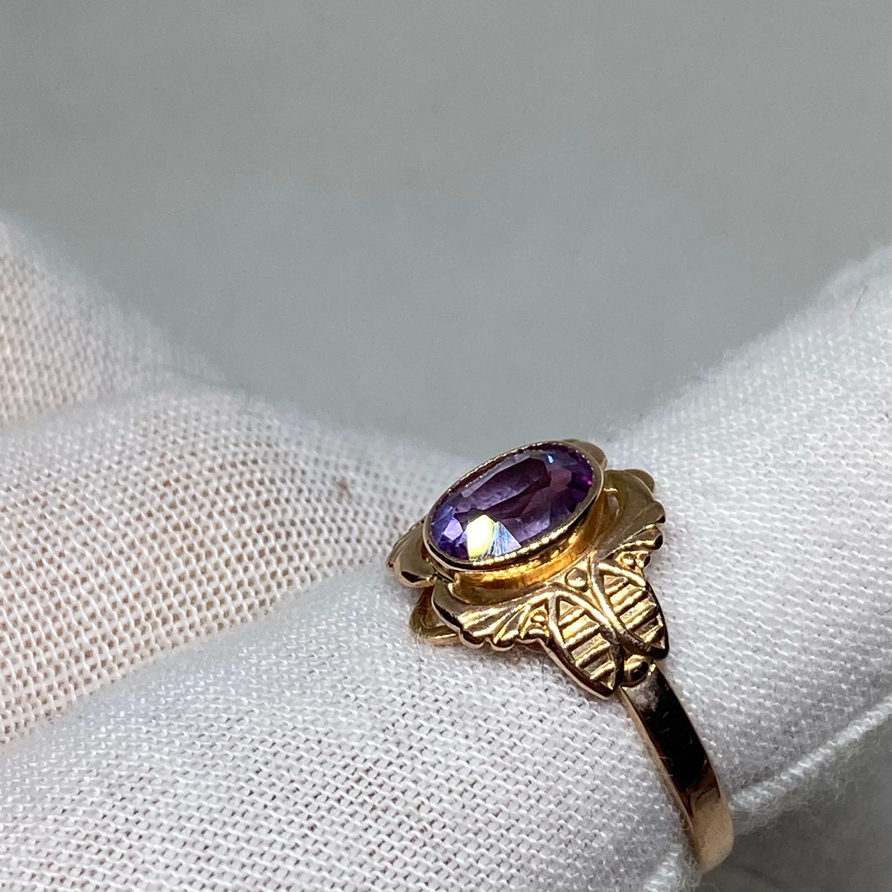 Vintage Original Rose Gold Ring With Alexandrite 583 14K , Alexandrite ...