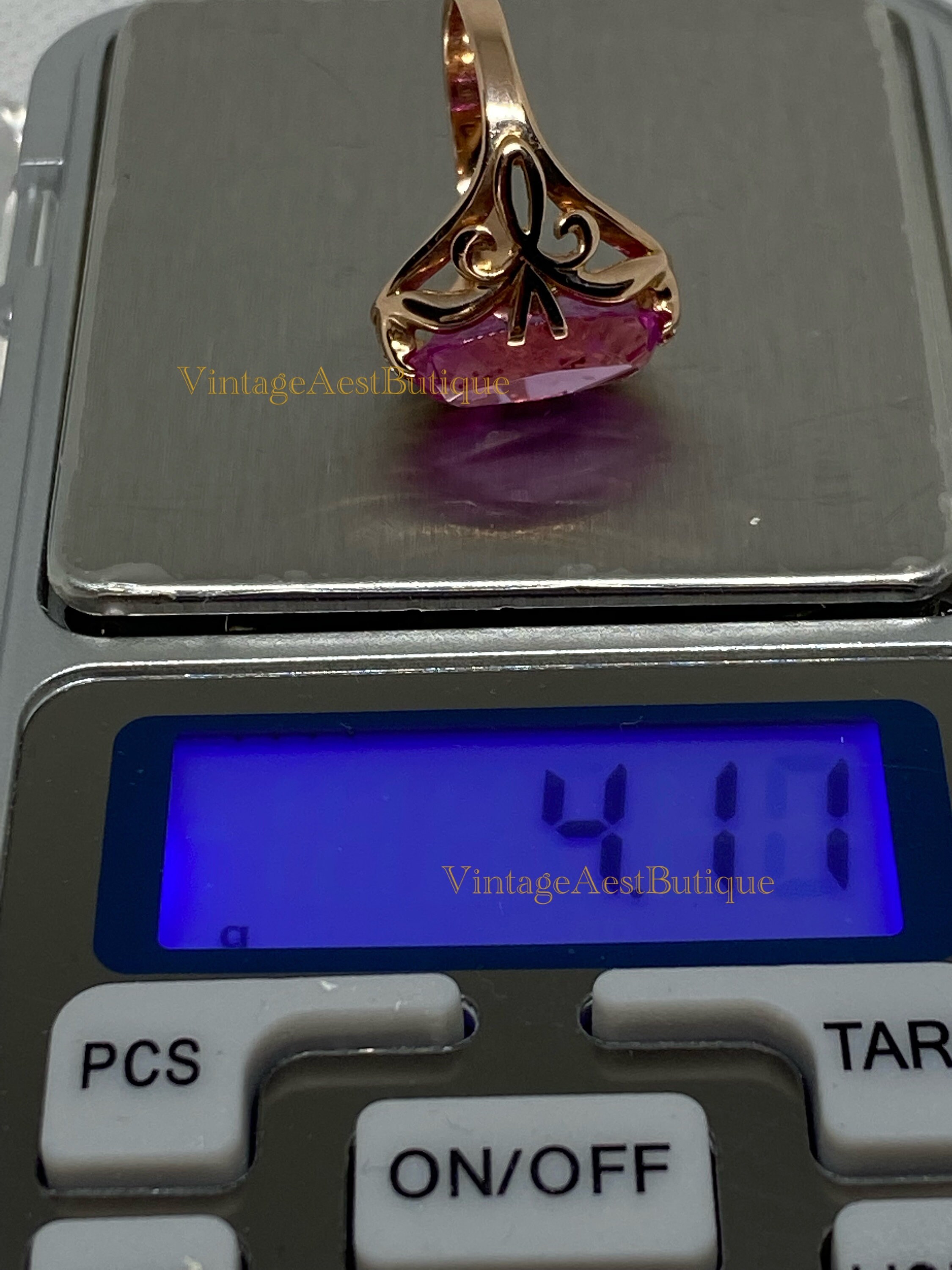 Vintage Original Rose Gold Ruby Ring 583 14KT , Rare Rose Gold Ruby ...