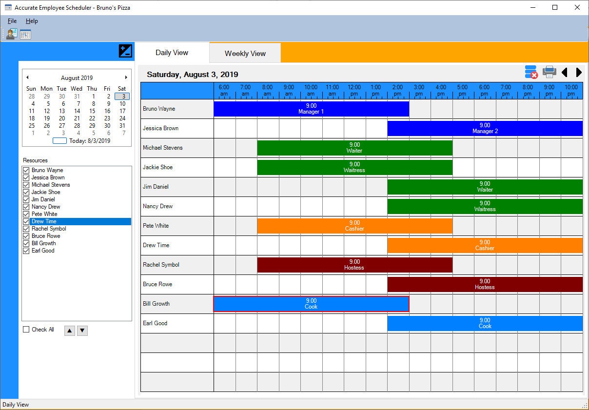 Accurate Employee Shift Maker Scheduler for Microsoft Windows PC ...