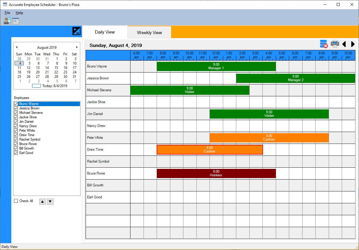 Accurate Employee Shift Maker Scheduler for Microsoft Windows PC ...