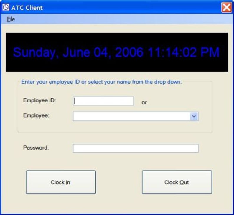Employee Time Clock Software and Reporting System for Microsoft Window ...