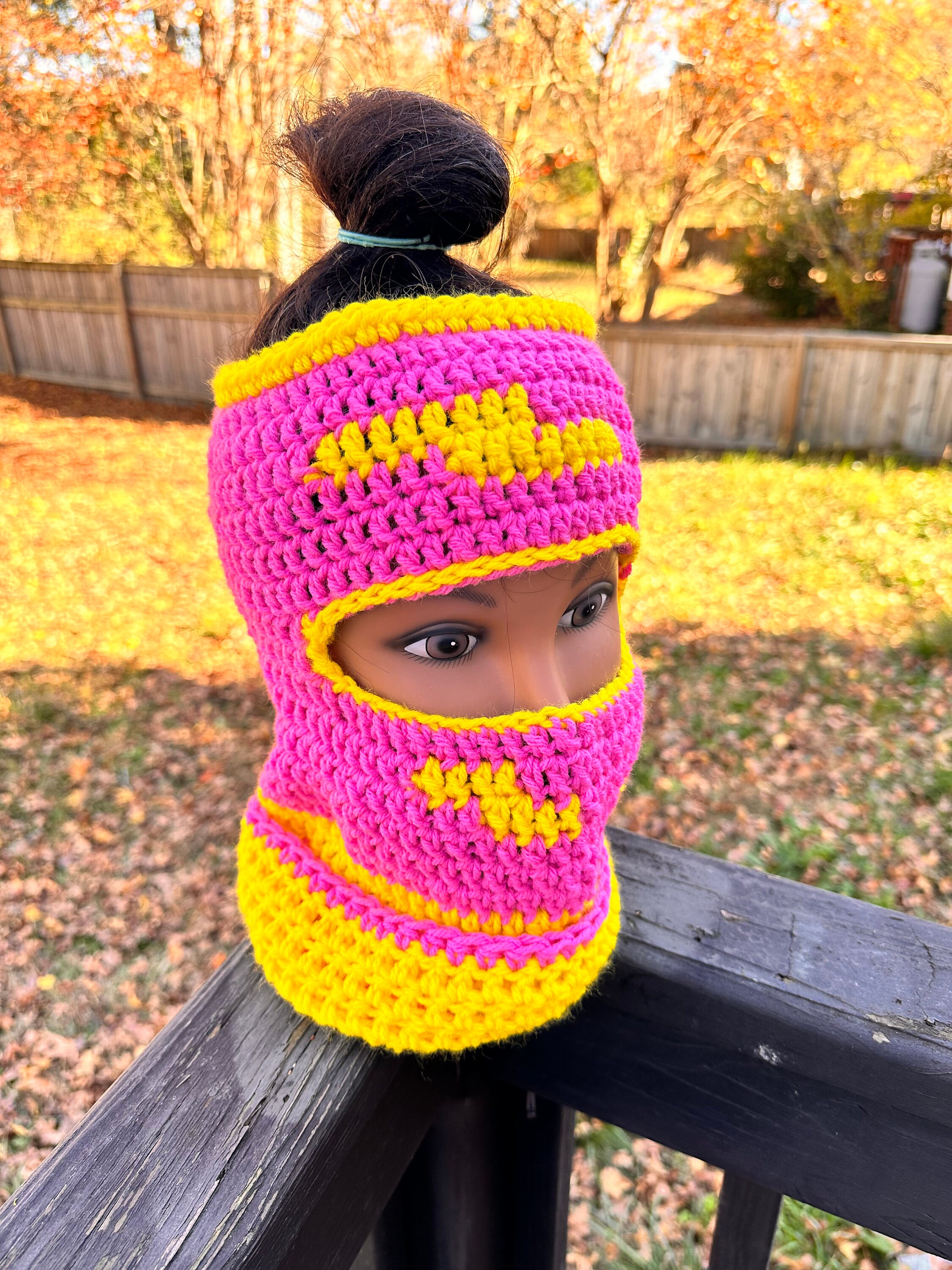 Open Top Crochet Ski Mask - Etsy
