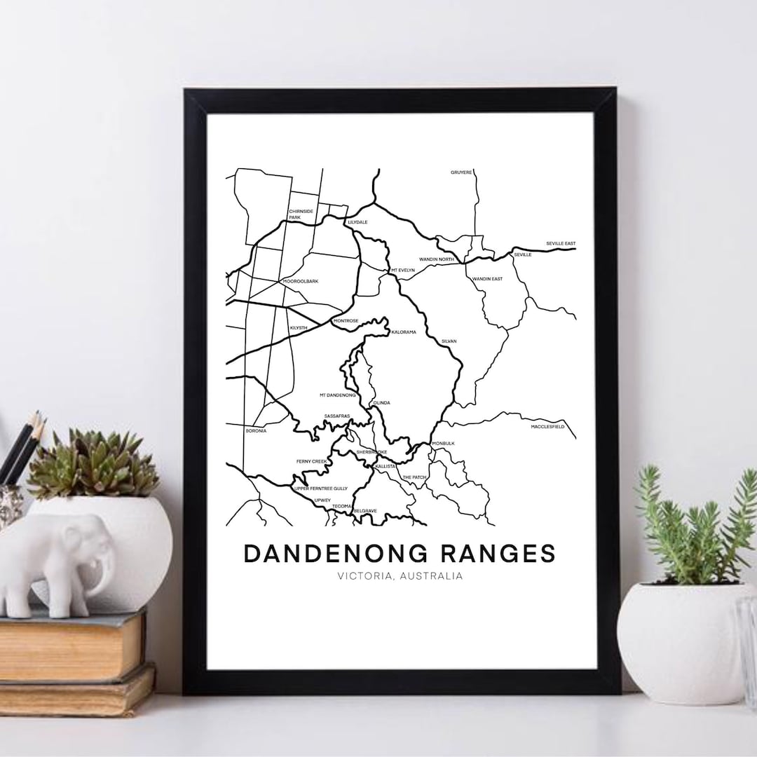 Dandenong Ranges Map Digital Print - Etsy Australia