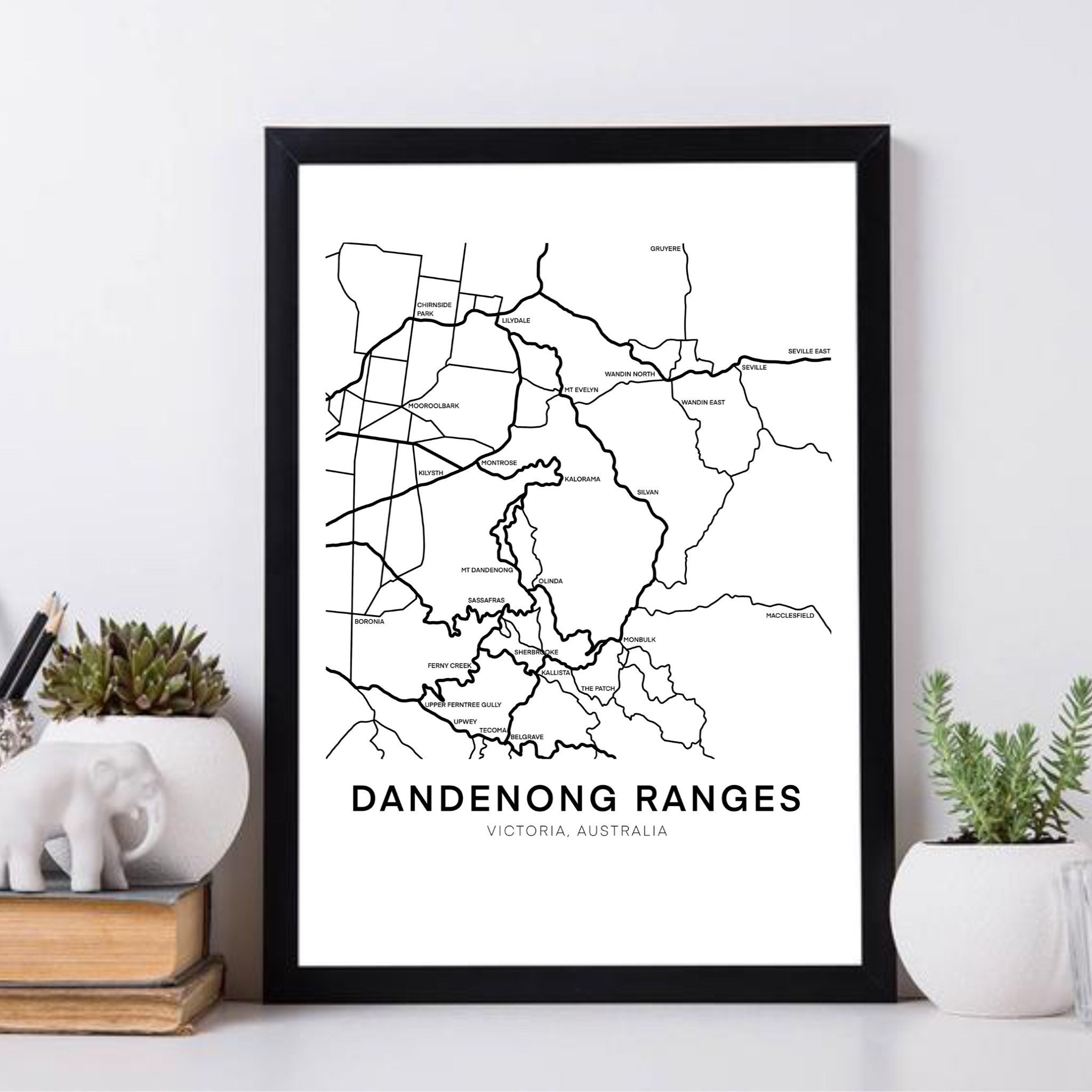 Dandenong Ranges Map Digital Print - Etsy Australia