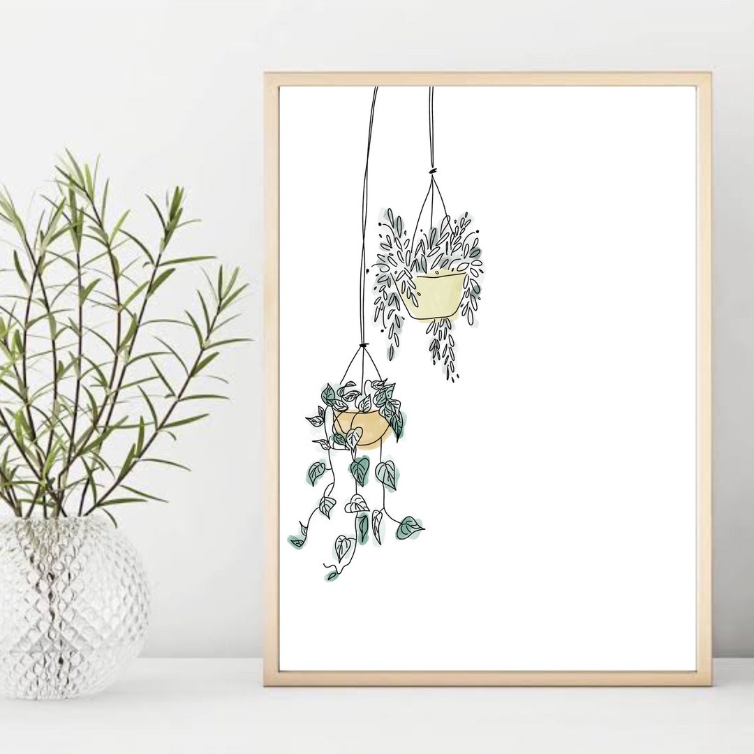 Hanging Plants Digital Print - Etsy