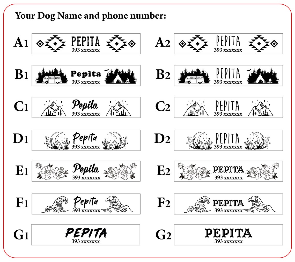 Custom Name Leather Collar. Laser Name Dog Collar. Leather Collar With ...