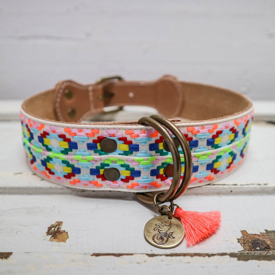 Festival Dog Collar. Leather Big Dog Collar. Summer Dog Collar ...