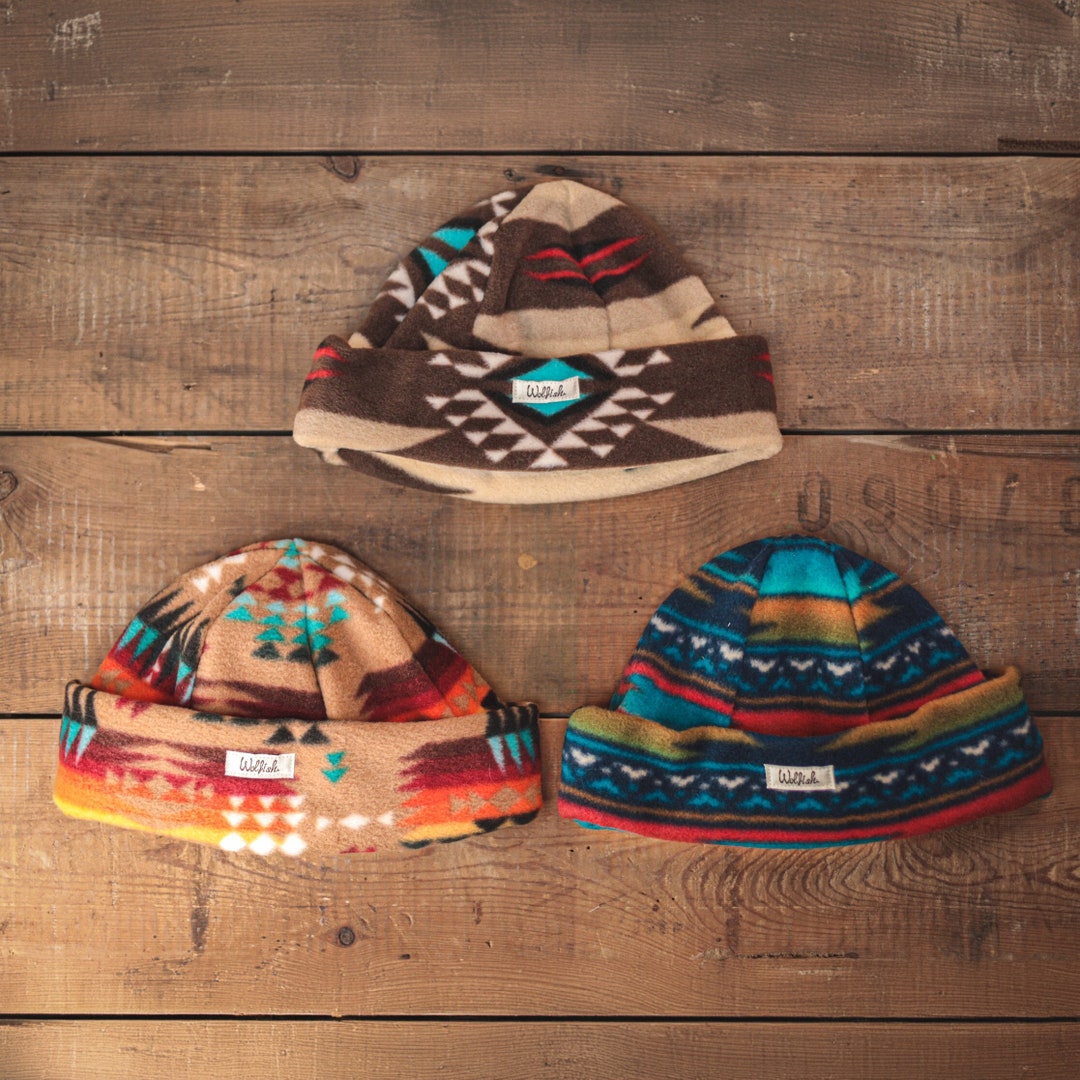 Aztec Beanie. Chunky Beanie. Polar Fleece Hat. Snow Beanie. Cozy Beanie ...