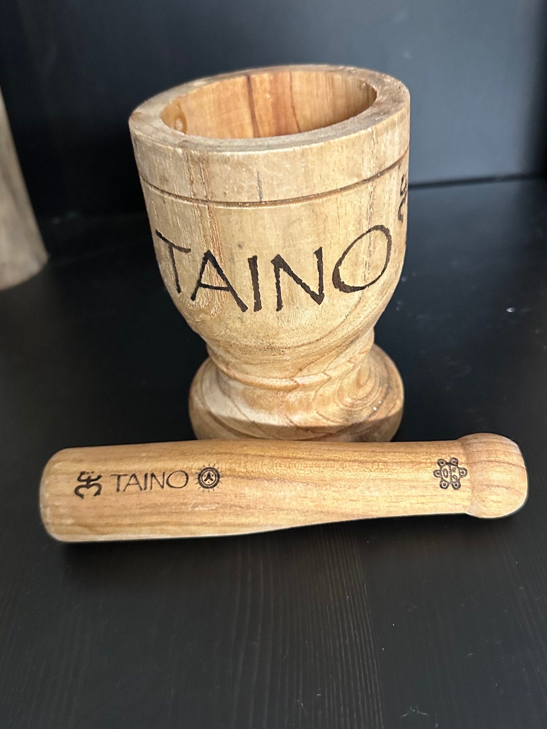 Taino Custom Engraved Solid Wood Pilón 5” Tall. - Etsy