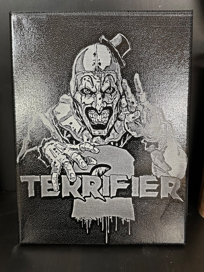 Laser Engraved Terrifier 2 Poster on a 9x12 Canvas - Etsy