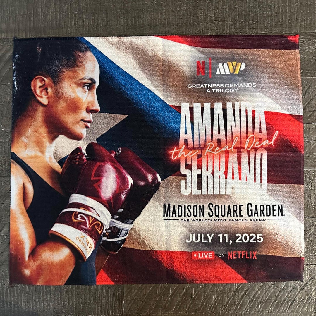 Souvenir Amanda Serrano Vs. Katie Taylor Madison Square Garden Towel ...