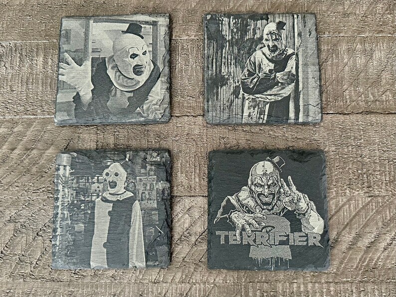 Terrifier Art the Clown State Lasered Tiles, Set of 4 Ea. - Etsy
