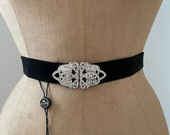 Rhinestone Stretch Belt - Etsy