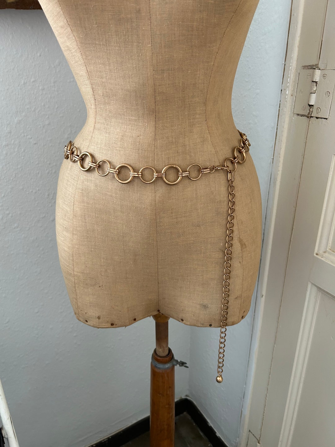 Vintage Gold Tone Circle Chain Link Belt - Etsy