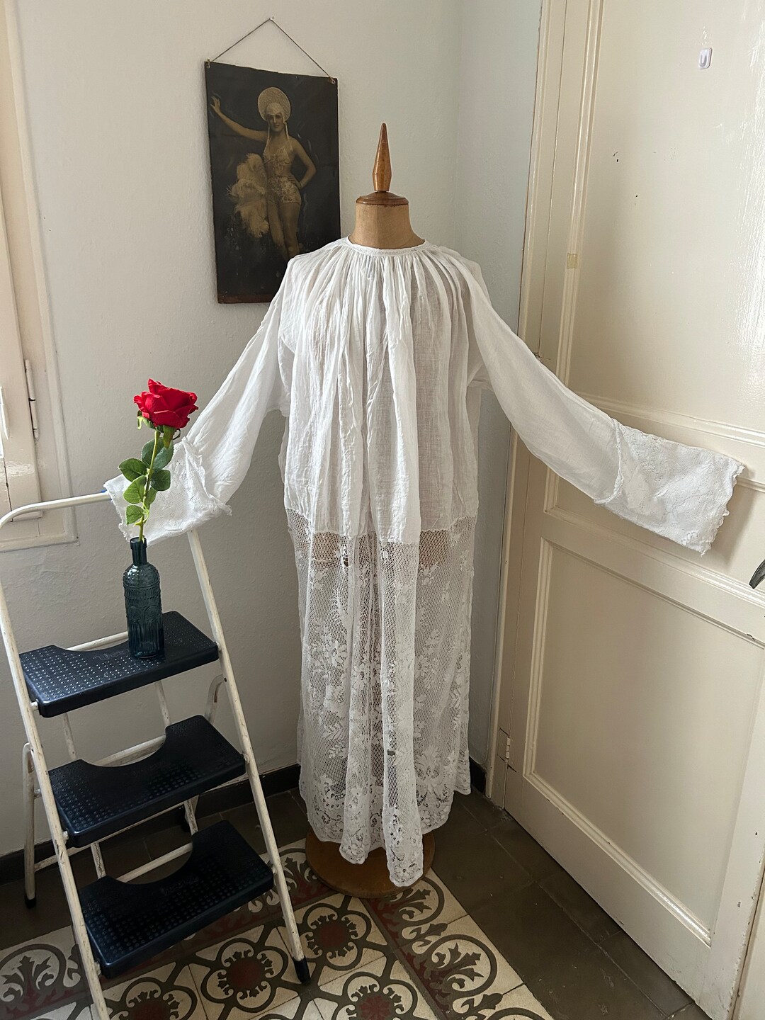 Antique Muslin & Lace Church Smock, Victorian Aube for Priest - Etsy