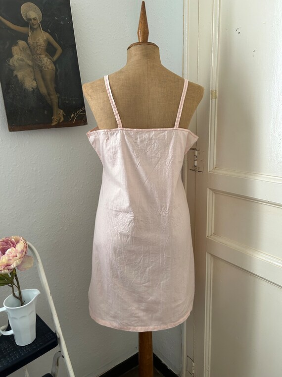 Vintage 1920s Peach Cotton Flapper Slip Dress Size La… - Gem