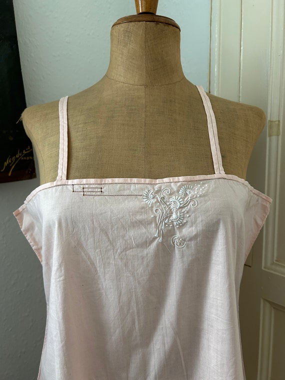 Vintage 1920s Peach Cotton Flapper Slip Dress Size La… - Gem