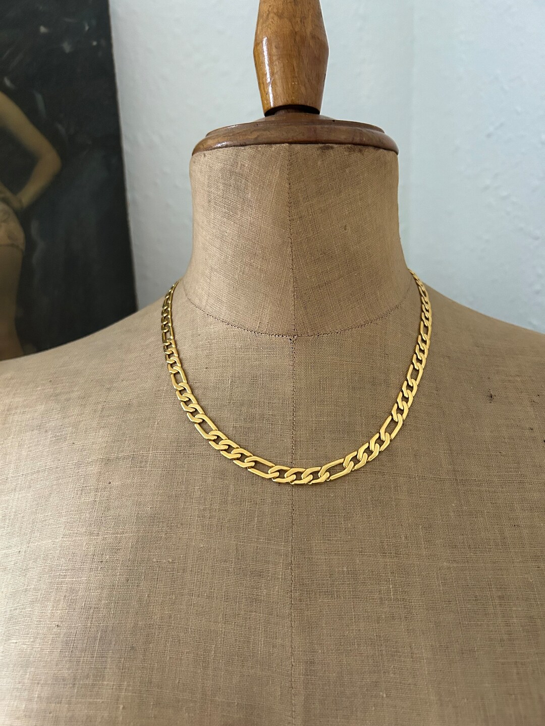 Vintage NOS 14K Gold Filled Fígaro Curb Chain Necklace, Gift for Her ...