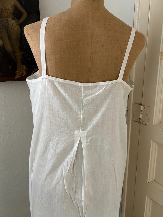 Antique 1920s White Cotton Slip Dress Flapper Nightgo… - Gem