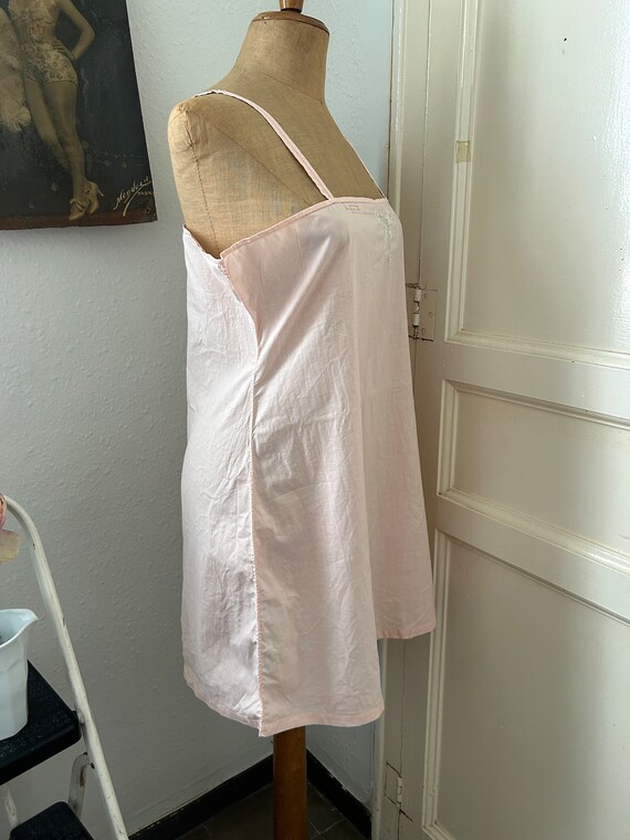 Vintage 1920s Peach Cotton Flapper Slip Dress Size La… - Gem