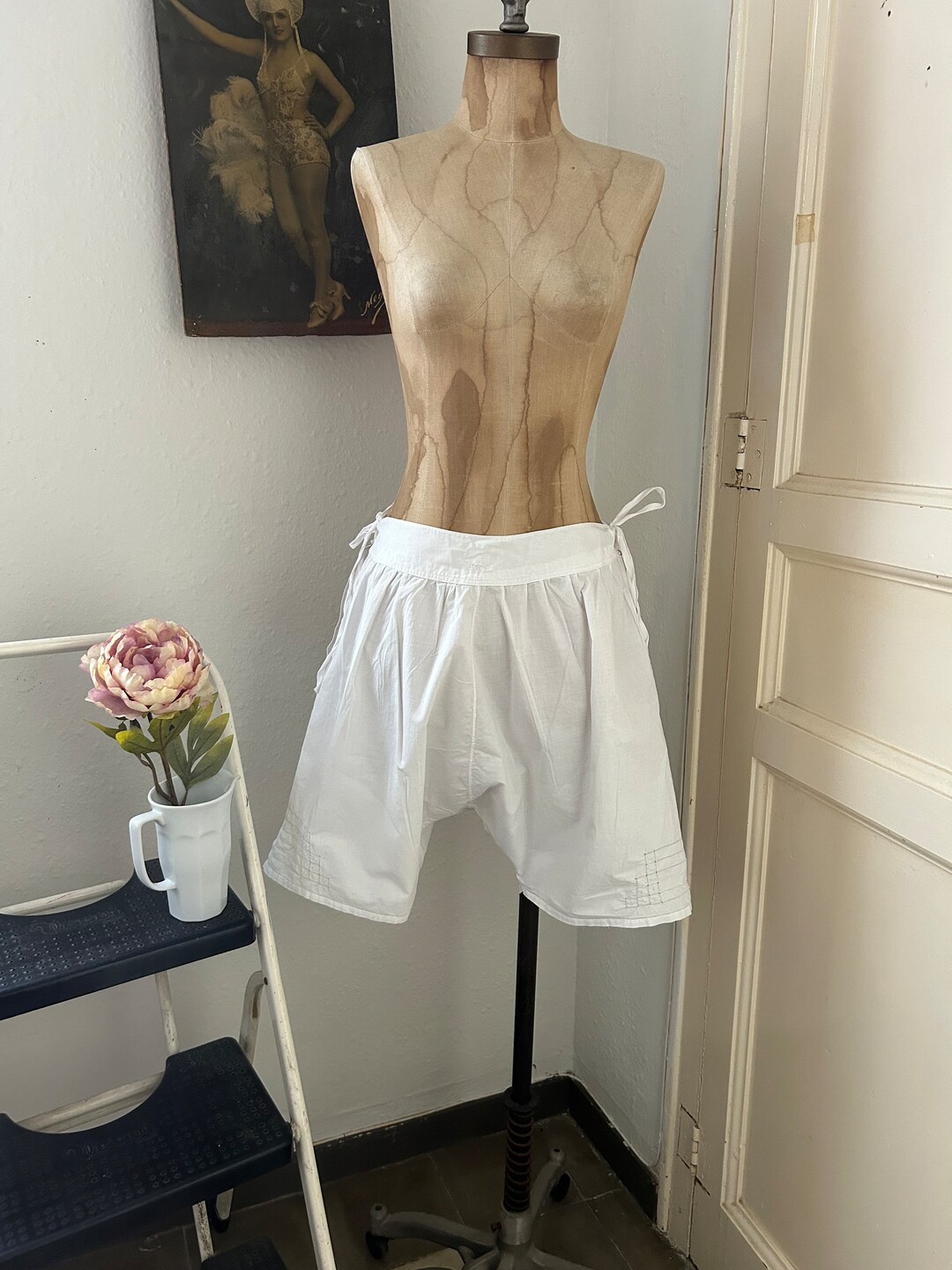 1920s White Cotton Tap Pants Size Medium MS Monogram - Etsy