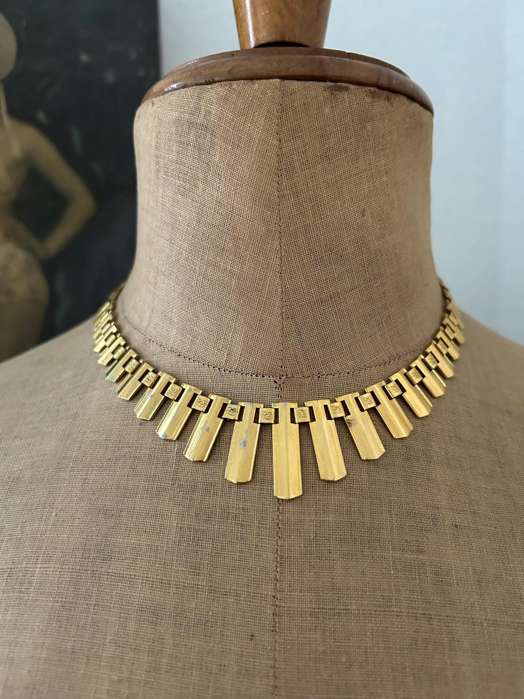 Vintage Gold Plated Cleopatra Fringe Collar - Etsy