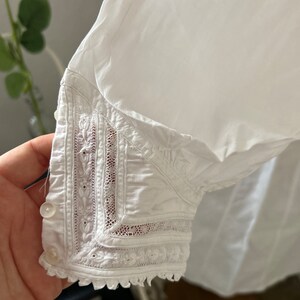 Antique Victorian White Linen Smock Nightgown With Lace Trim CM ...