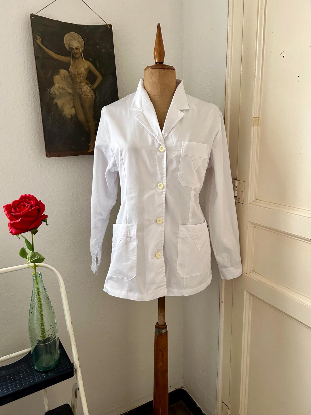 Vintage 70s White Lab Coat With Pockets, Doctor's Jacket, Pharmacist's ...