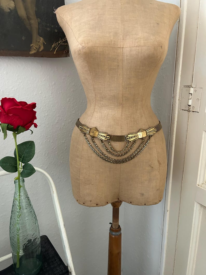 Vintage Brass Chainmail Art Deco Revival Belt 32” or 81 Cm - Etsy