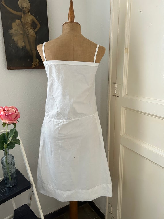 Antique White Cotton Flapper Nightgown with Pink Flor… - Gem