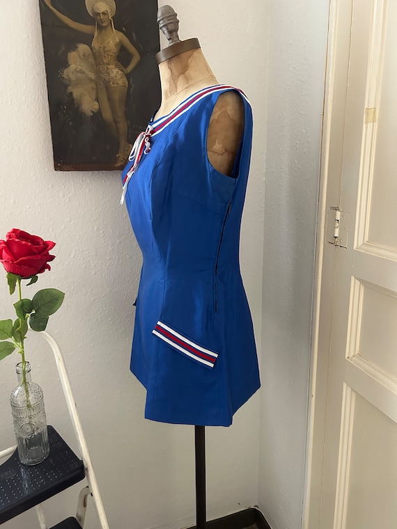 Vintage Early 70s Royal Blue Majorette Style Tunic To… - Gem