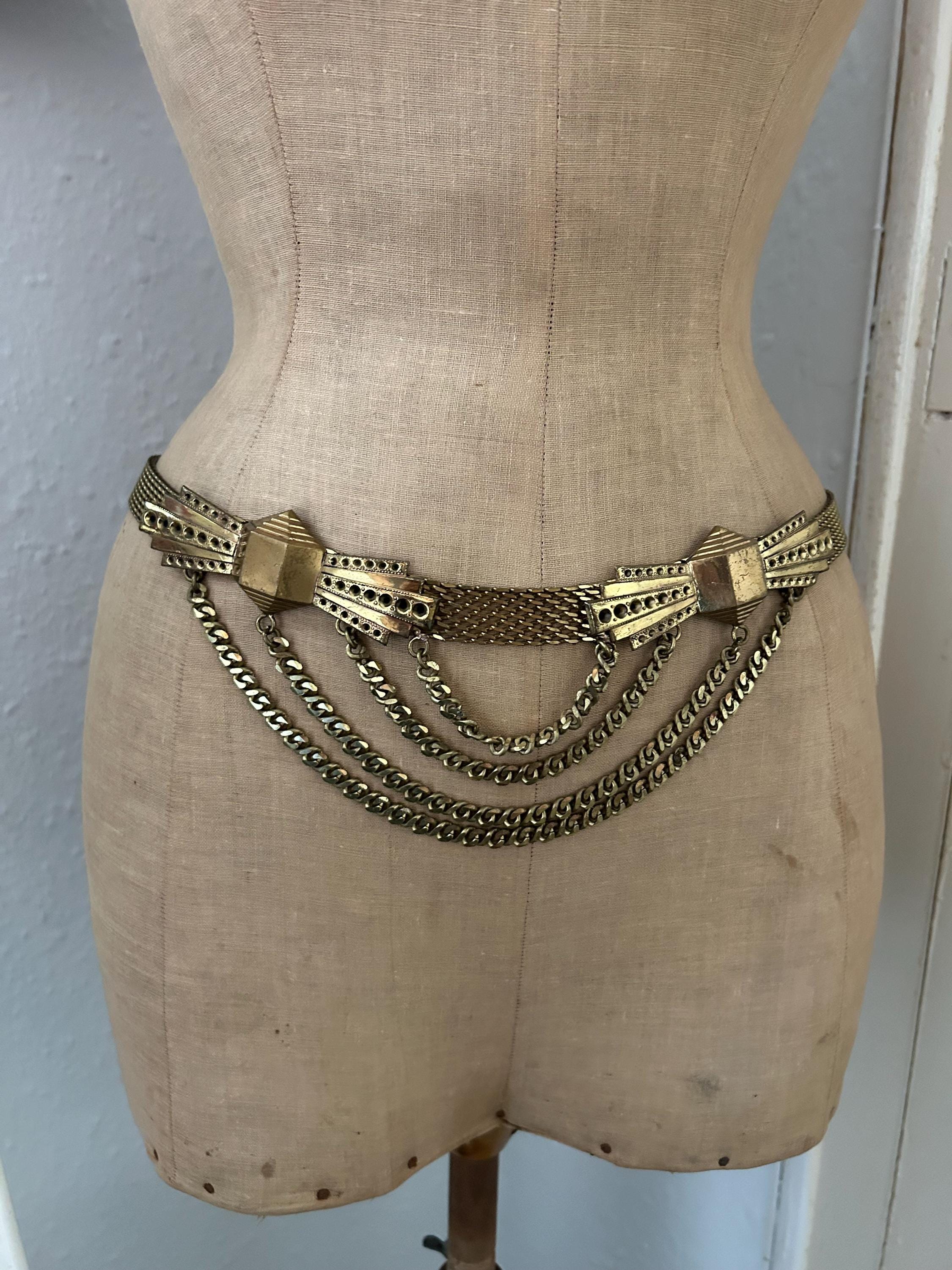 Vintage Brass Chainmail Art Deco Revival Belt 32” or 81 Cm - Etsy