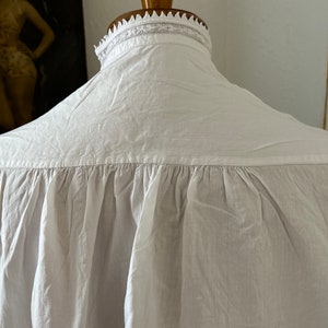 Antique Victorian White Linen Smock Nightgown With Lace Trim CM ...