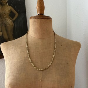Vintage Gold Plated Twisted Rope Chain Necklace, Minimalist Jewelry - Etsy