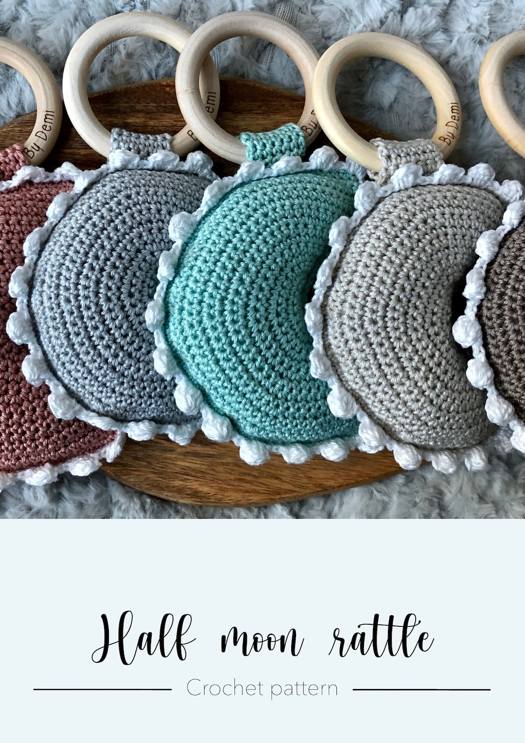 Crochet Pattern - Half Moon Rattle - English - Etsy