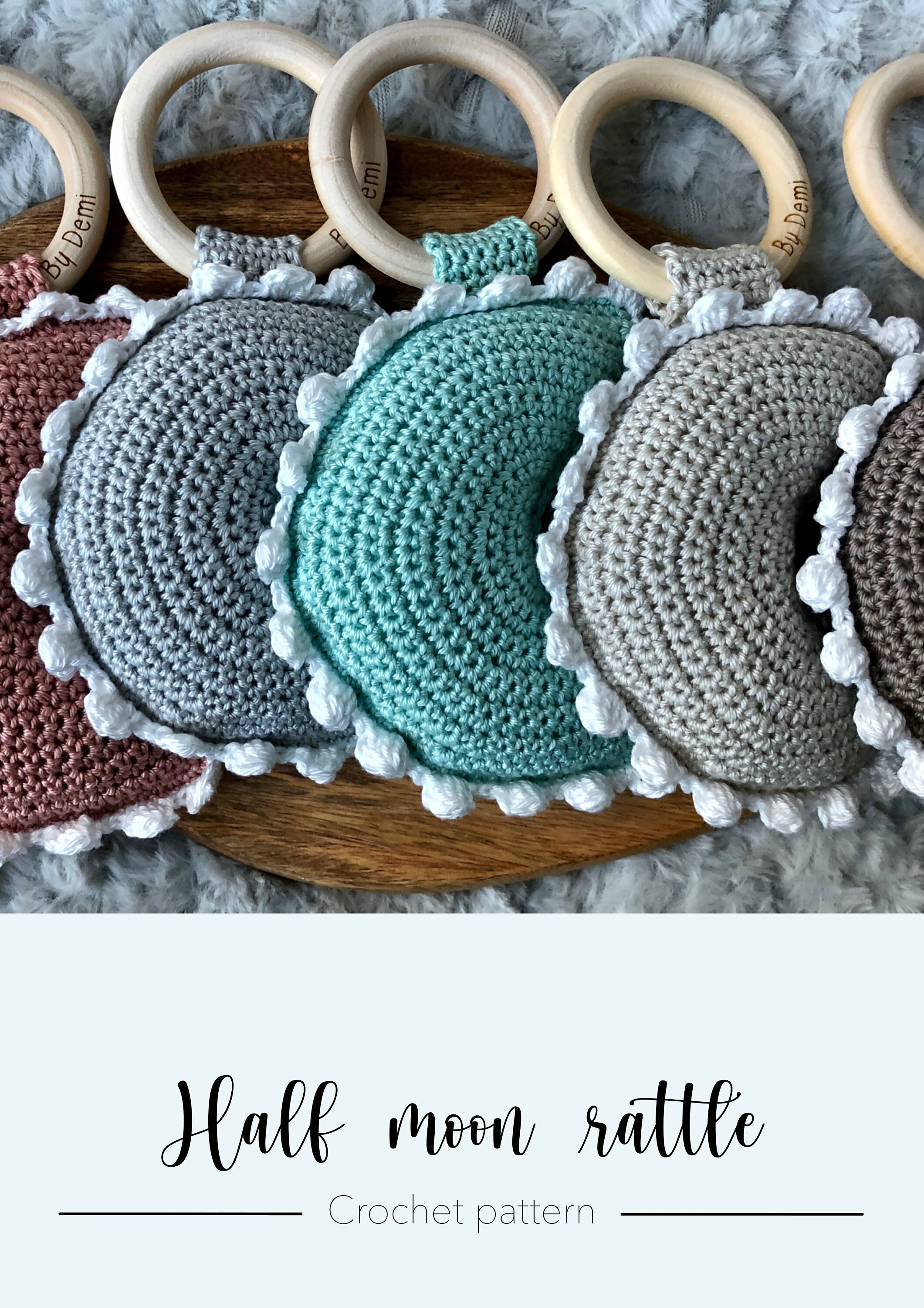 Crochet Pattern - Half Moon Rattle - English - Etsy