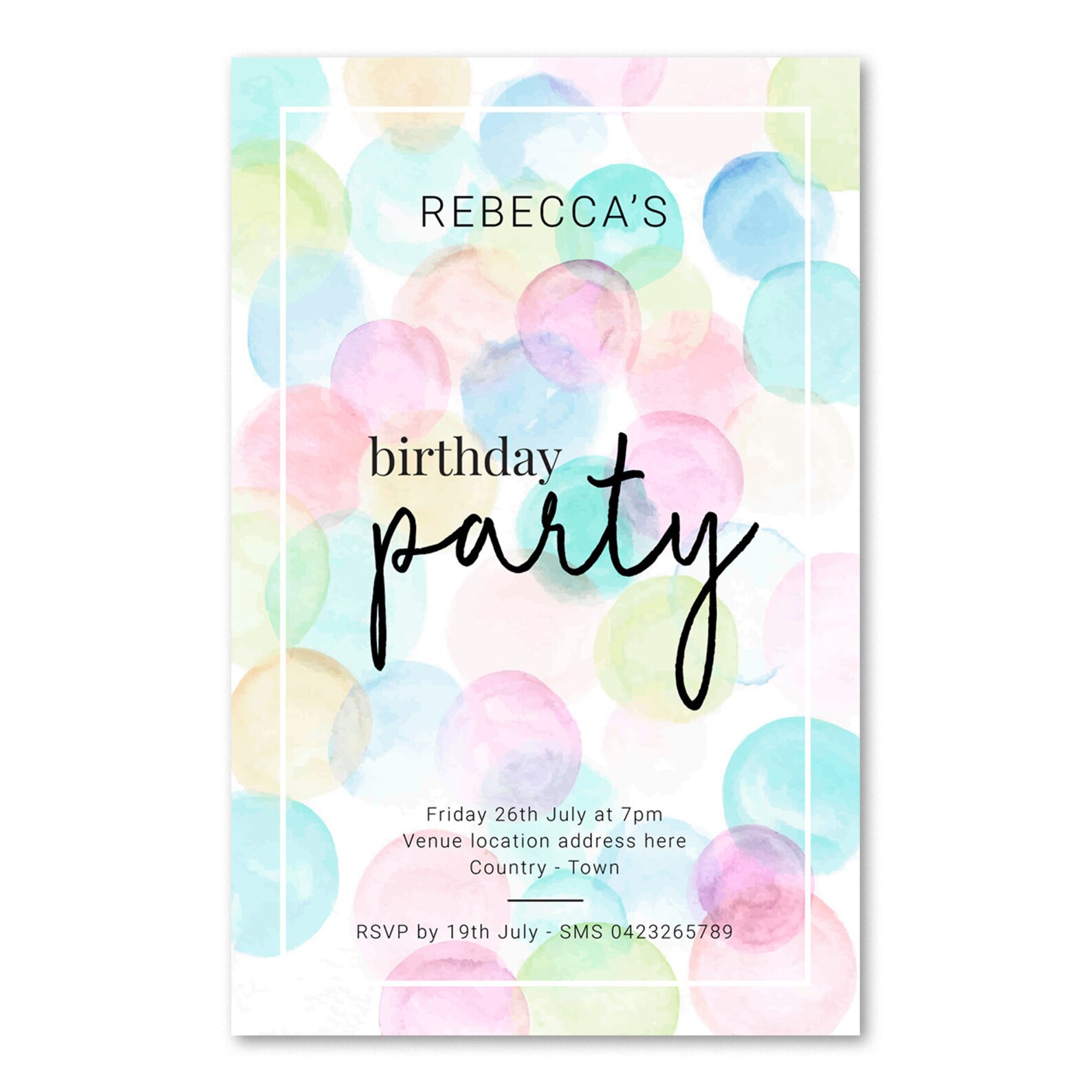 Birthday Invitation Birthday Party Template Etsy