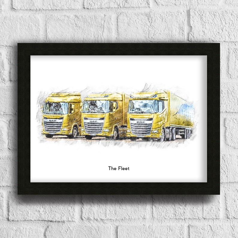Personalised Truck Sketch Custom Truck Portrait Truck Artwork Bespoke ...