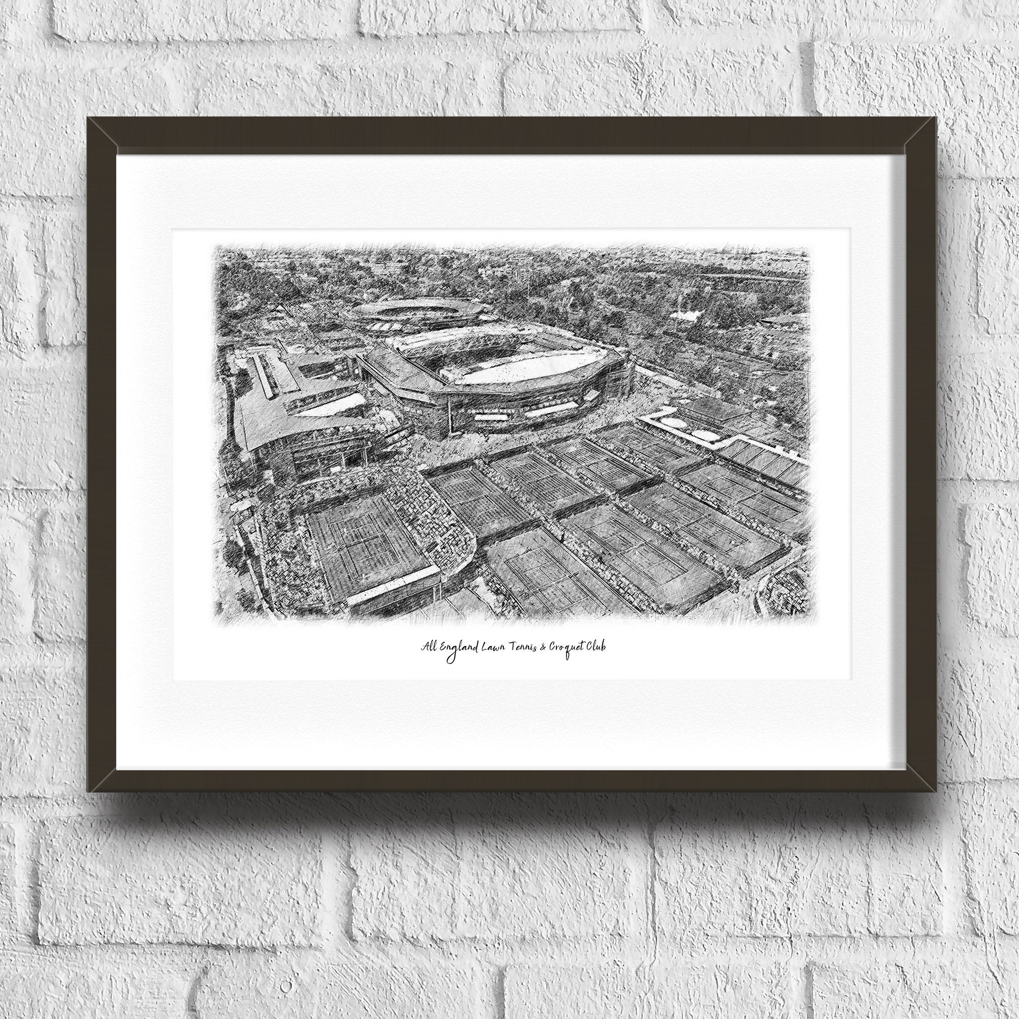 Wimbledon Tennis Poster Pencil Sketch Art Print Illustration | Etsy UK