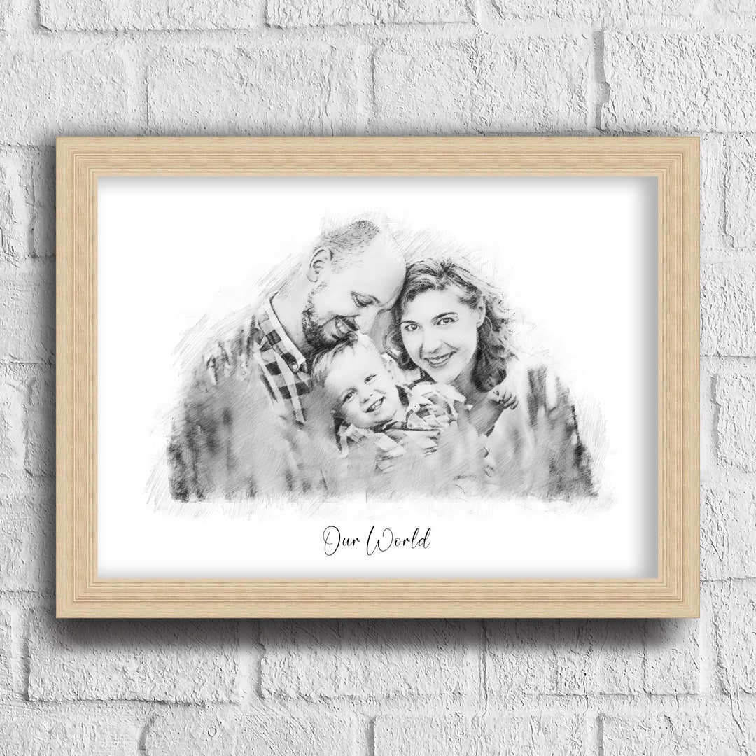 Custom Pencil Portraits Sketch From Photo Custom Pencil Drawing ...