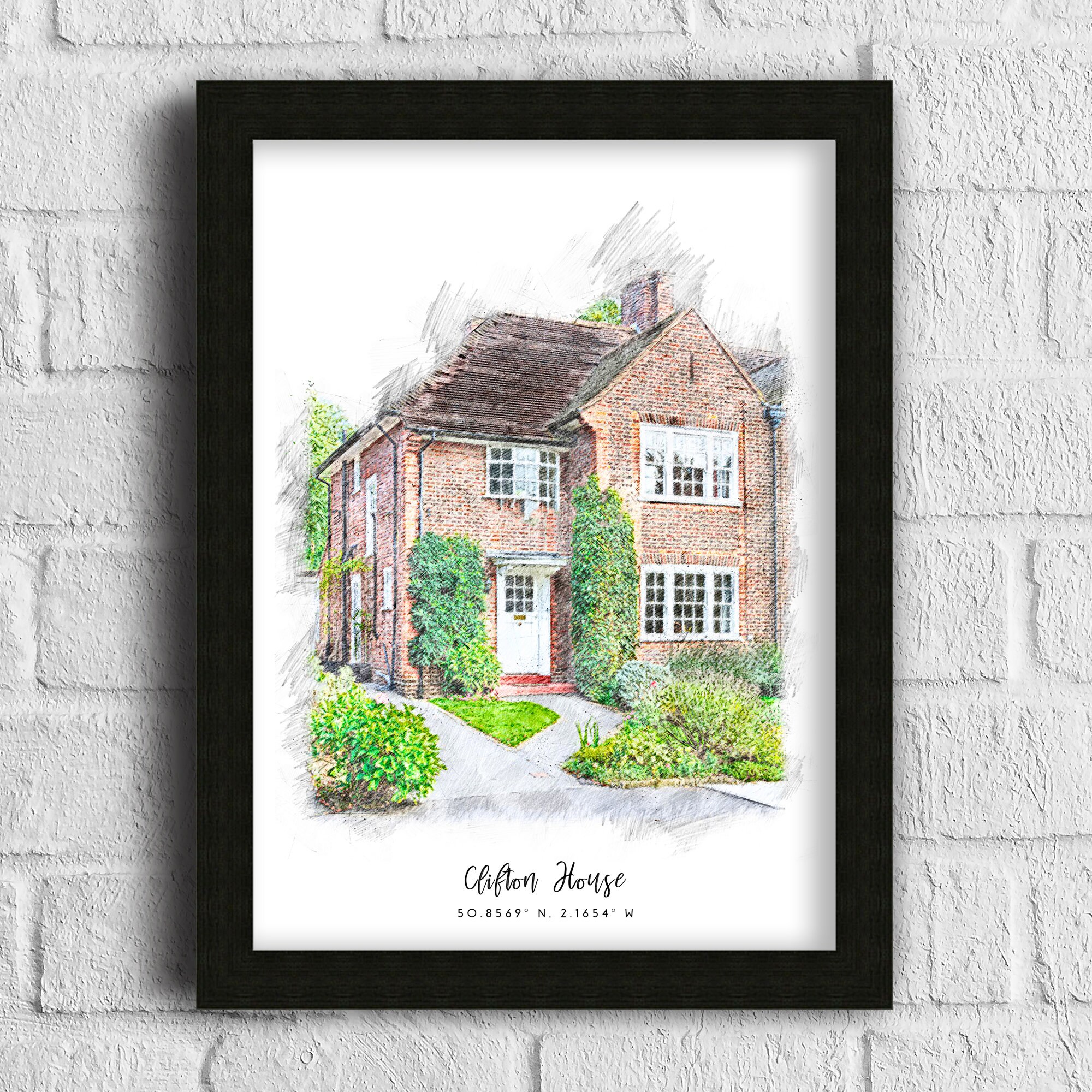 House Drawing Sketch With Color