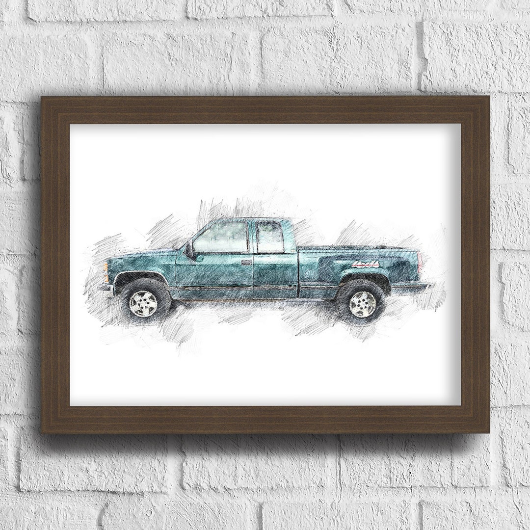 Personalised Truck Sketch Custom Truck Portrait Truck Artwork Bespoke ...