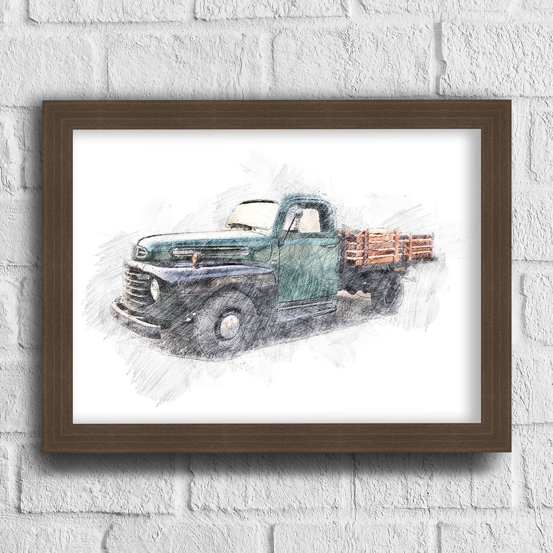 Personalised Truck Sketch Custom Truck Portrait Truck Artwork Bespoke ...