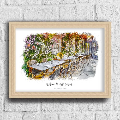 THE FRAMED MINI: Custom First Date Portrait Where He - Etsy