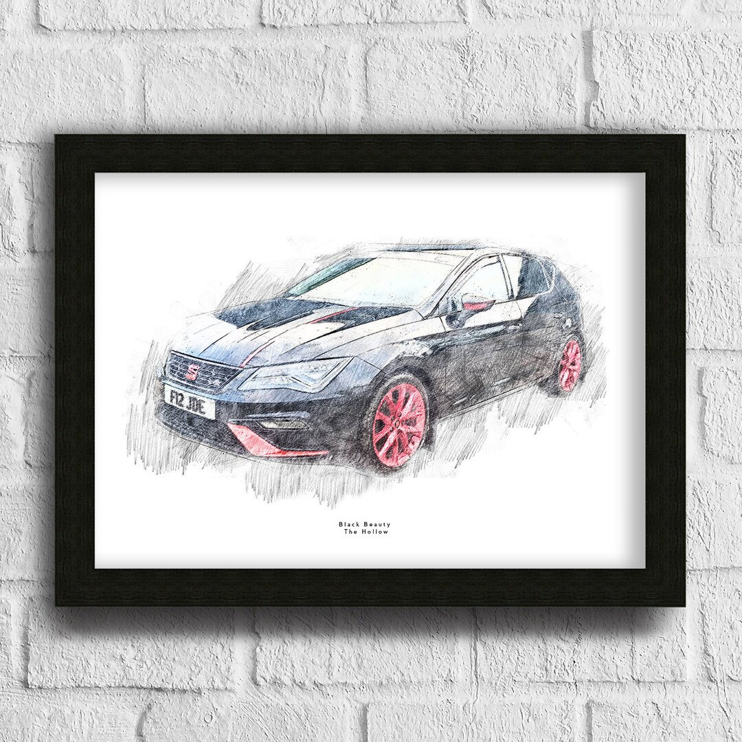Personalised Car Sketch Custom Vehicle Portrait Auto Artwork Bespoke ...