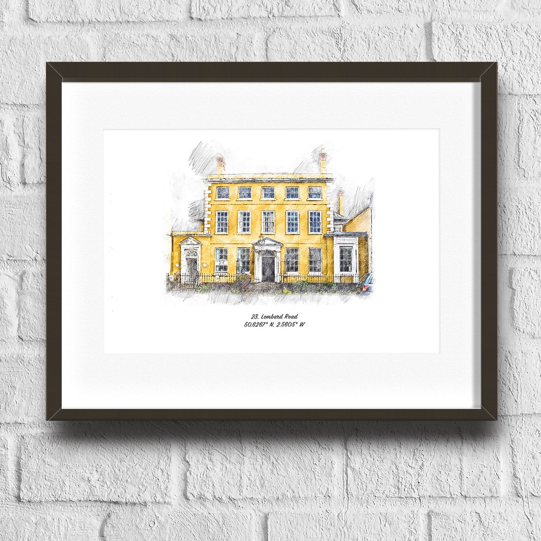 Personalised Colour House Print, Custom Home House Portrait, Custom ...