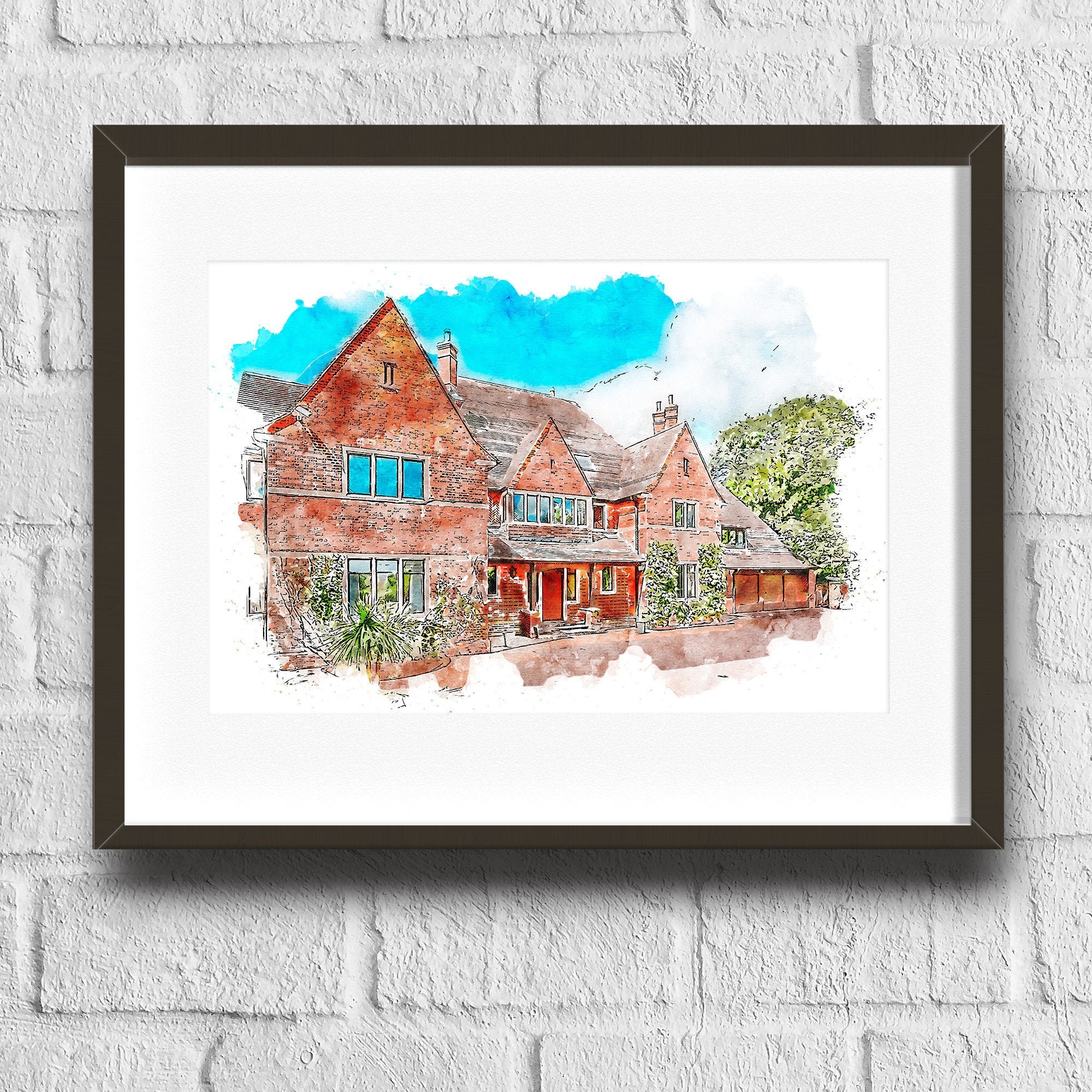 Custom House Portrait Personalised House Print Poster Art | Etsy