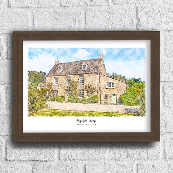 Personalised House Drawing Custom House Portrait Custom - Etsy